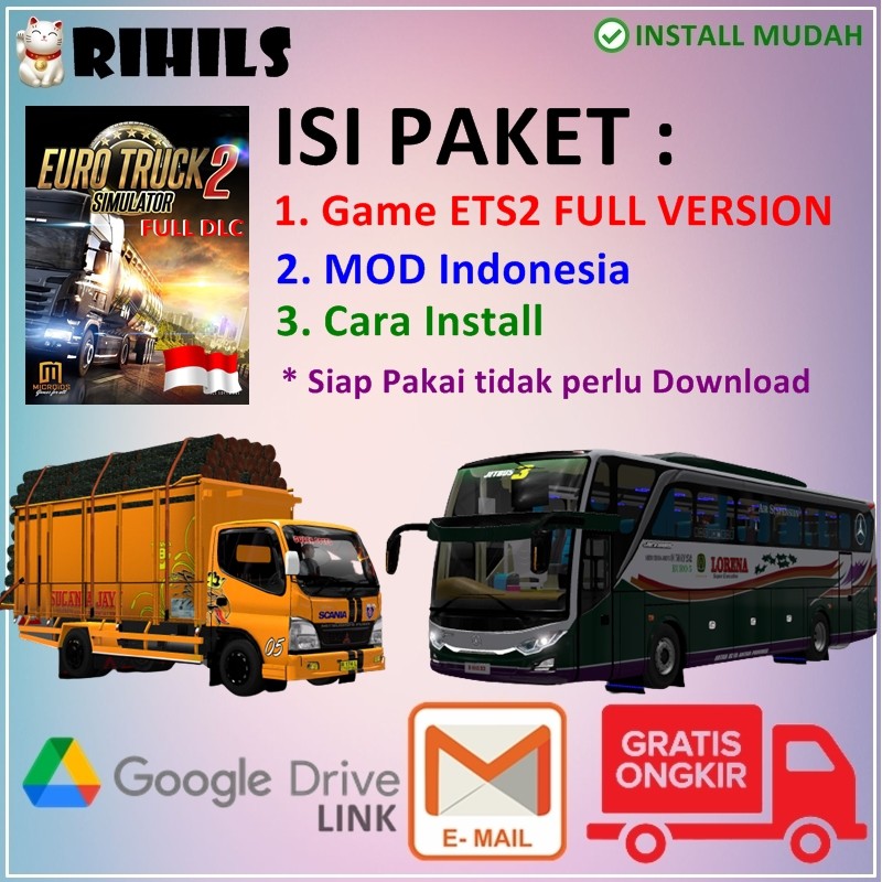 Jual ETS2 Indonesia Game Euro Truck Simulator 2 MOD INDO untuk Komputer ...