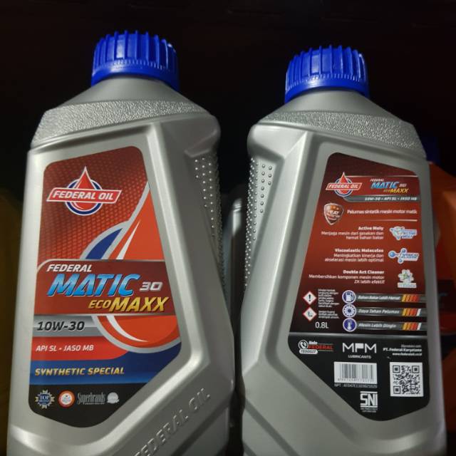 Jual Oli Federal Matic ECO MAXX Botol Abu 10W-30 JASO MB motor matic ...