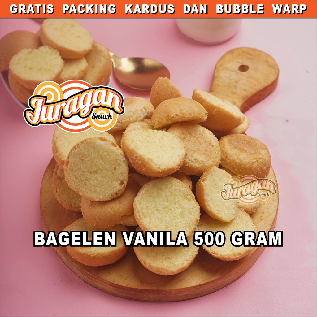 Jual ROTI KERING BAGELEN VANILLA 500 gram snack kiloan makanan ringan ...