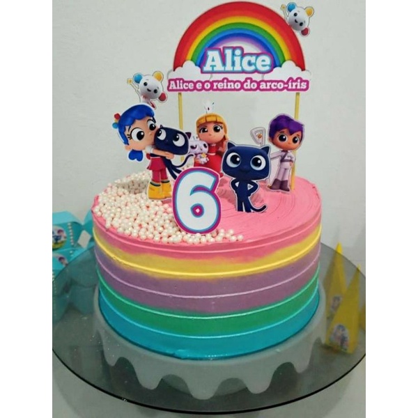 Jual Topper cake kue ruby rainbow free custom nama dan ucapan | Shopee ...