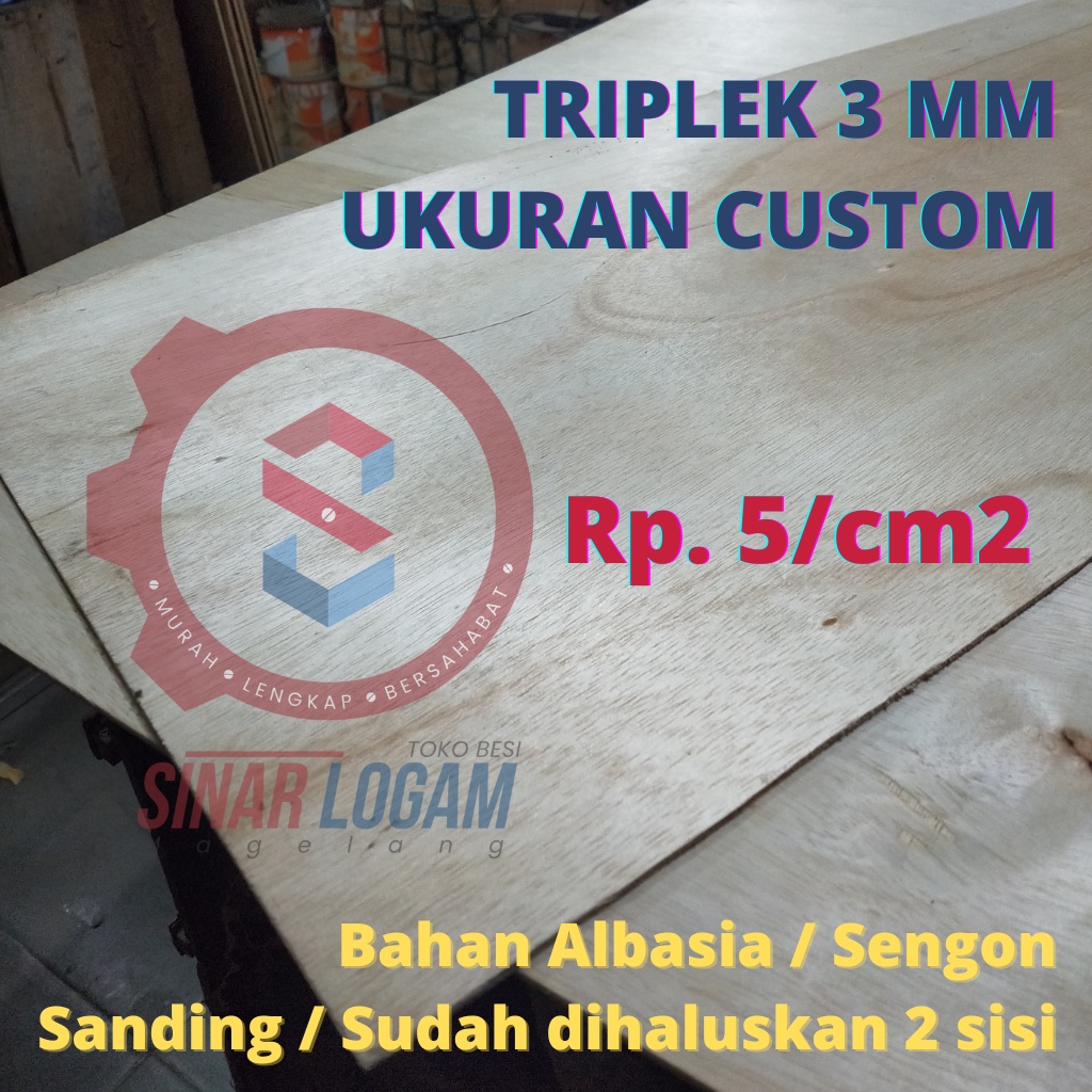 Jual PAPAN KAYU TRIPLEK 3 MM UKURAN CUSTOM / PLYWOOD / MULTIPLEK 3 MM ...