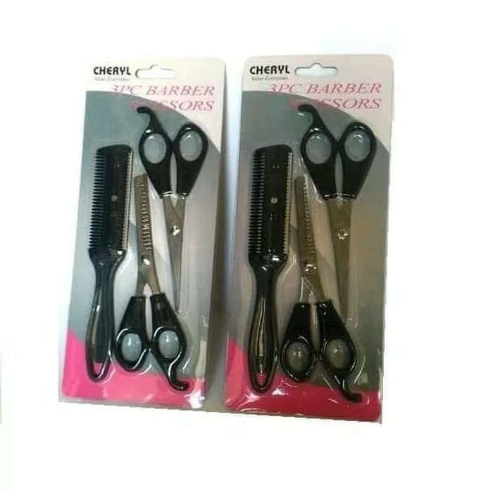 Jual Alat cukur set 3in1 / Gunting Sasak / 3pcs BarberAksesoris ...