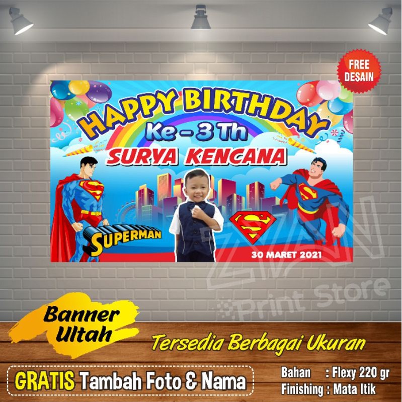 Jual Backdrop Ultah - Banner Ultah - Tema laki-laki | Shopee Indonesia