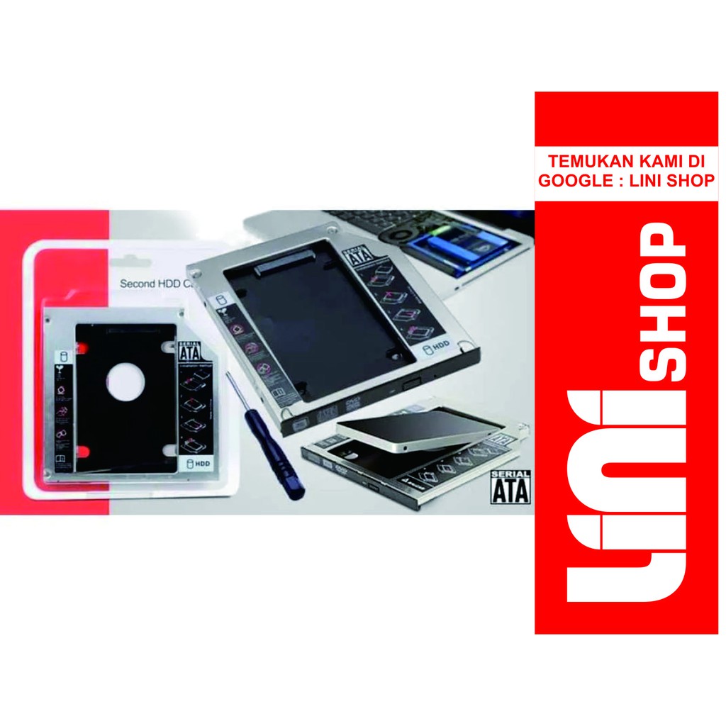 Jual HDD CADDY / Cady Ssd hardisk secondary size dvd 9.5 mm / slim ...