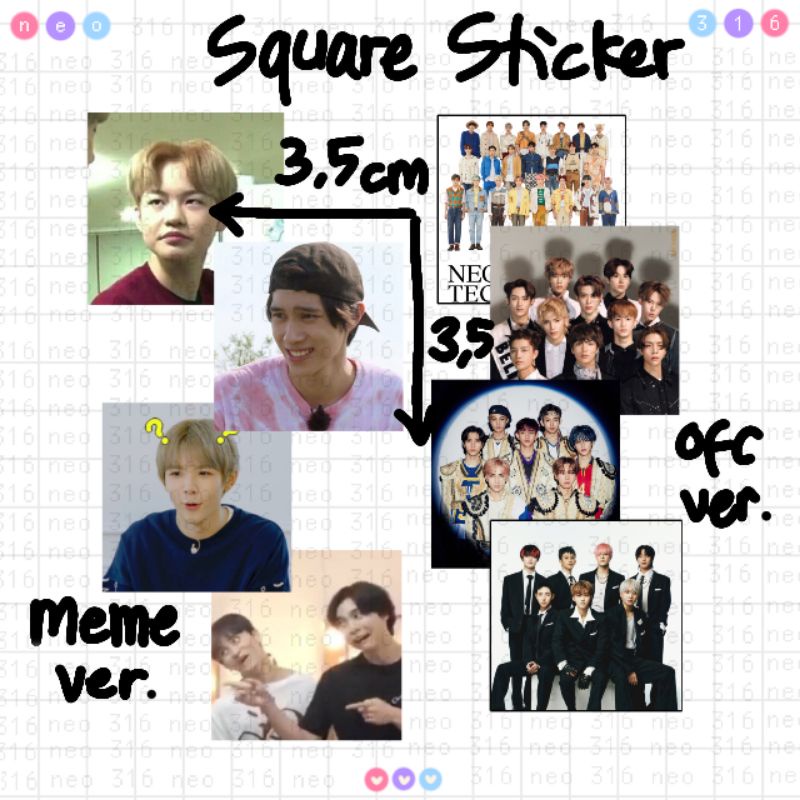 Jual square sticker die cut NCT, NCT U, NCT 127, NCT Dream, WayV meme ...
