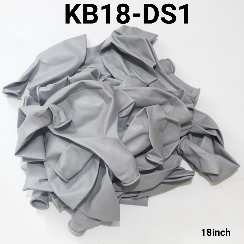 Jual KB18-DS1 Balon latex 18 inch 45 cm doff tebal abu-abu gray satuan ecer (Balon Latex Bulat ...