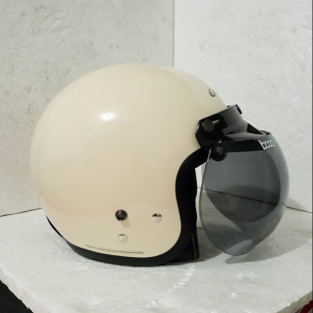 Jual Helm Cargloss retro cream ivory kaca hitam ori | Shopee Indonesia