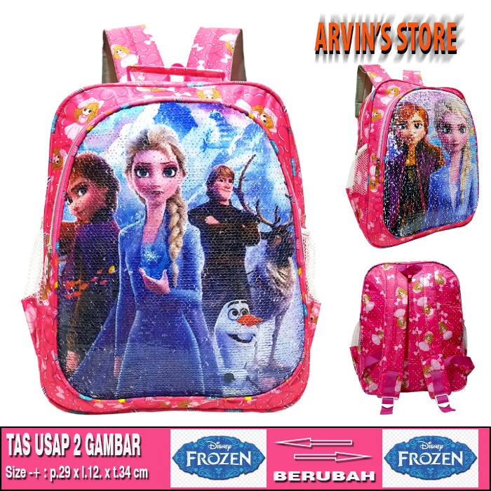 Jual TAS RANSEL SEQUIN / USAP 2 GAMBAR KARAKTER FROZEN - FROZEN ANAK ...