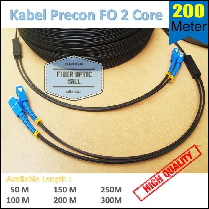 Jual Kabel Precon 2 Core 200 Meter Dropcore Fo Fiber Optik Siap Pakai ...