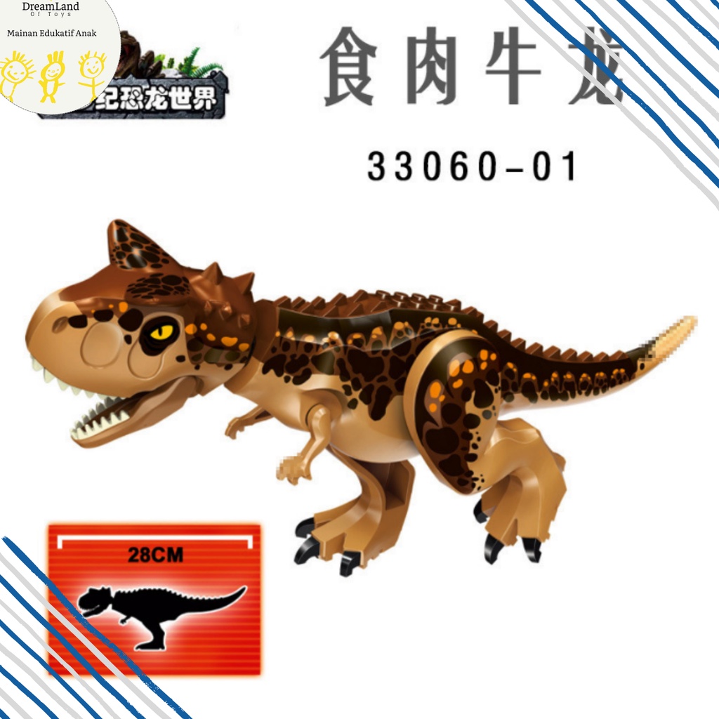 Jual Mainan edukasi anak block boneka Hewan Dinosaurus Trex/Carnotaurus ...