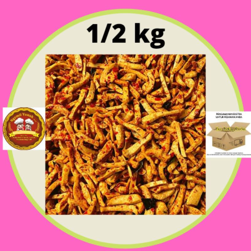 Jual Basreng kering pedas daun jeruk 1/2 Kg / basreng kering 500 g ...