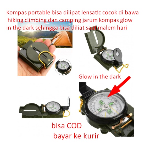 Jual Kompas portable bisa dilipat lensatic cocok di bawa hiking ...