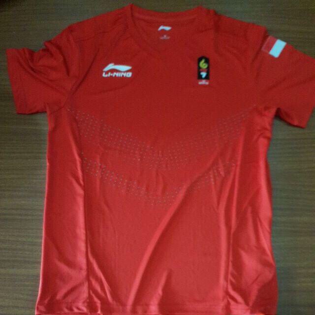 Jual Original Lining ATSN312 KAOS Timnas Indonesia ASIAN GAMES PUTIH/MERAH | Shopee Indonesia