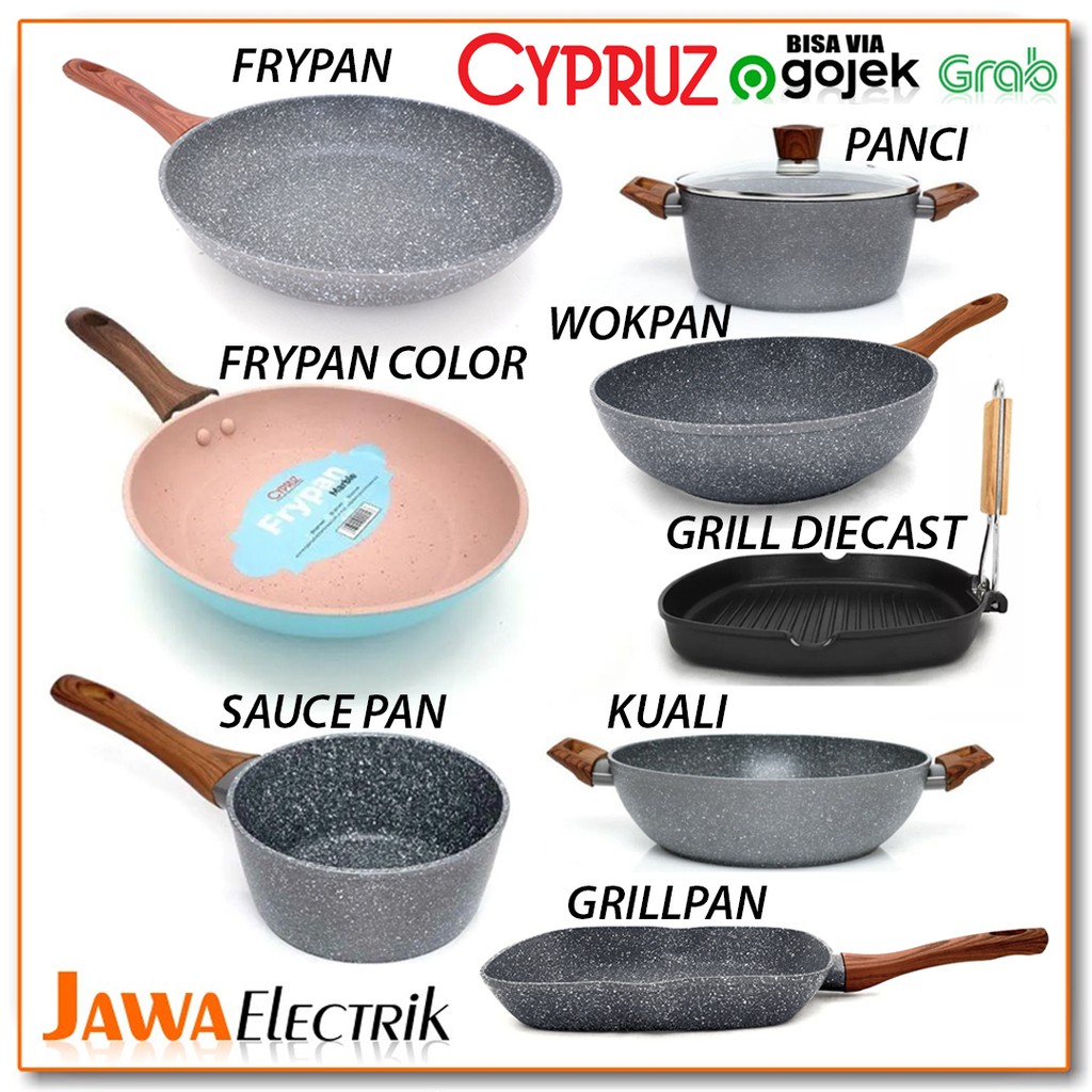 Jual Cypruz Frying Pan Pastel Color Wok Pan Sauce Pan Grilled Pan Kuali ...