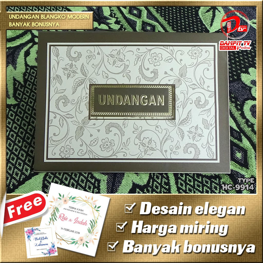 Jual Undangan Hard Cover Amplop Emboss Foil Emas Proses Cepat Harga ...