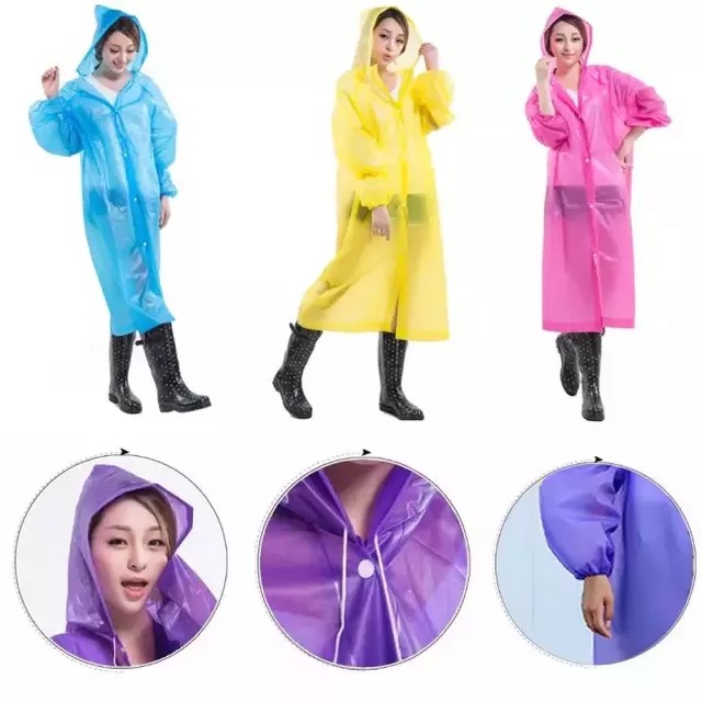 Jual Mantel Mantol Jas Hujan Dewasa Pria Wanita Ponco Terusan Raincoat EVA Lengan Panjang Semi ...