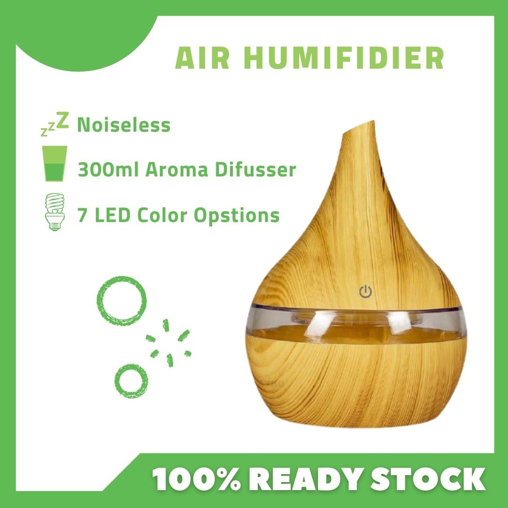 Jual Humi Diffuser Air Humidifier Ultrasonic Model Wood Grain Dengan 7 ...