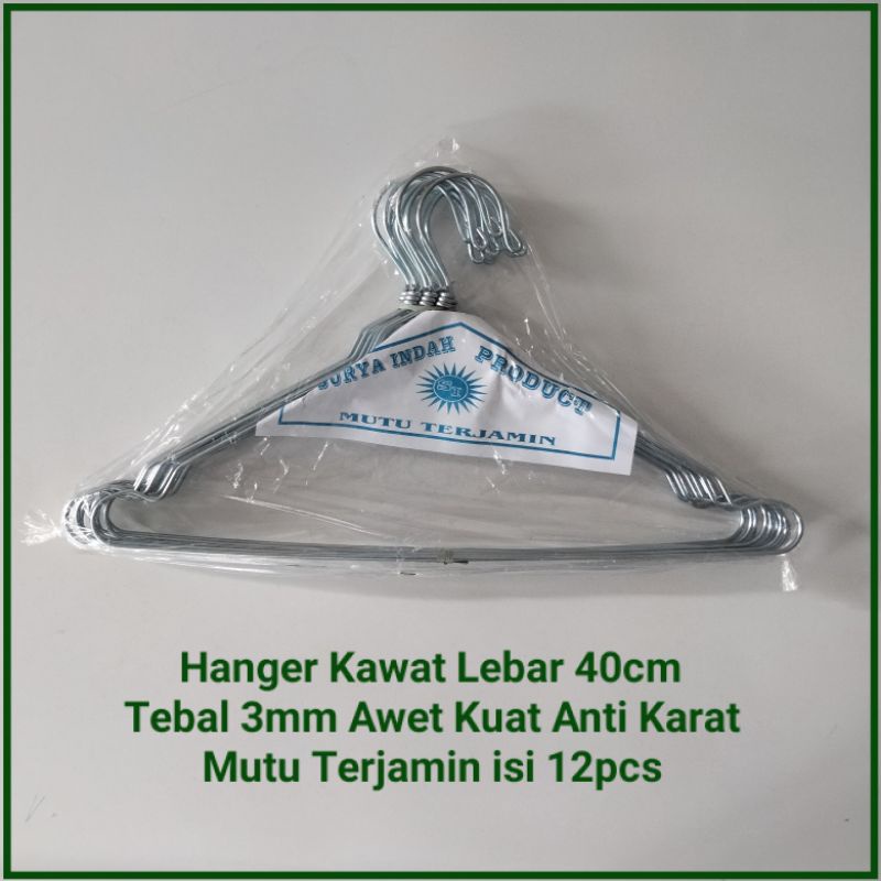 Jual Hanger Baju Dewasa / Hanger Kawat Isi 12 pcs / Tebal kuat Anti ...