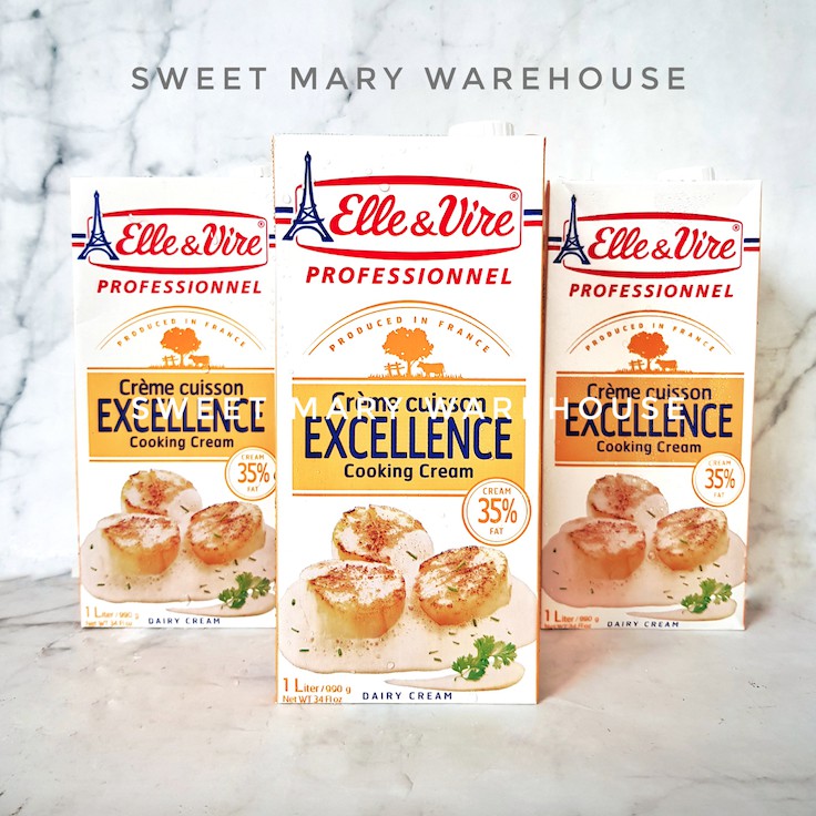 Jual Cooking Cream ELLE & VIRE / ELLE VIRE Cooking Cream 1 Liter ...
