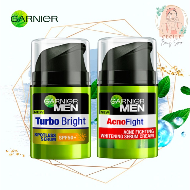Jual Garnier Men Acno Fight Acne Fighting/ Turbo Bright Serum SPF 50+ (40mL) | Shopee Indonesia