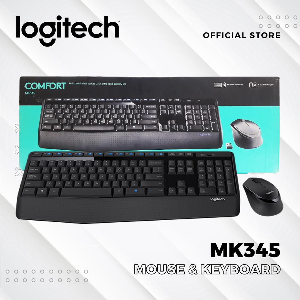 Jual Keyboard Mouse Wireless Logitech MK345 / MK 345 | Shopee Indonesia