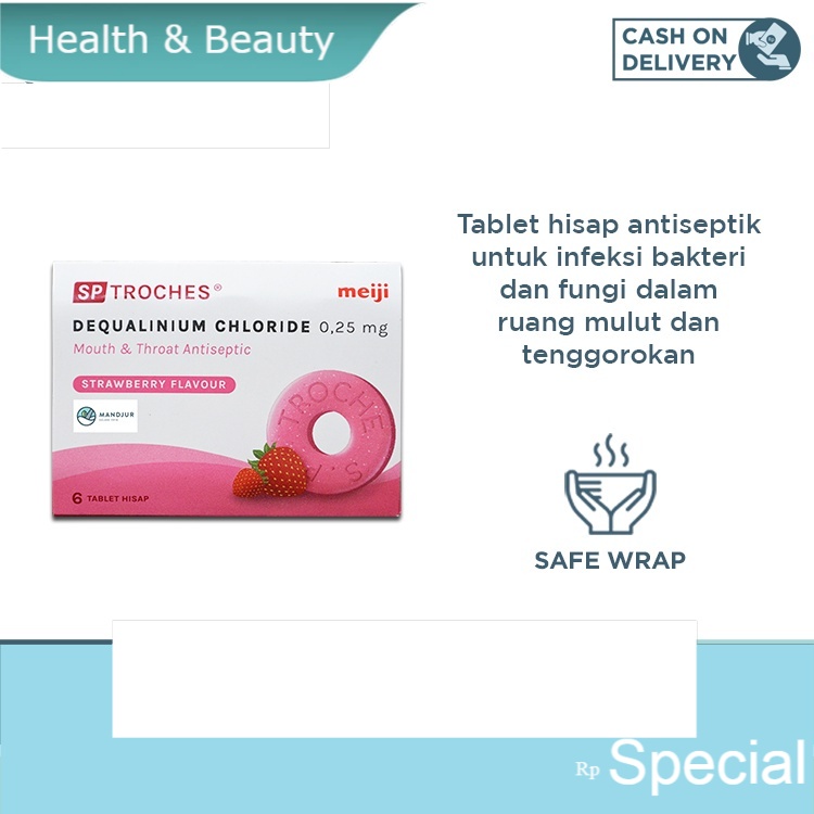 Jual Tablet Hisap SP Troches Meiji (rasa strawberry) - Atasi Gangguan ...