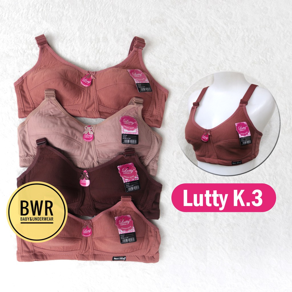Jual BH Sport Lutty KANCING 3 | Bra Tanpa Busa Tanpa Kawat Kait 3 BH BRA Sport Jumbo 40-42 tanpa ...