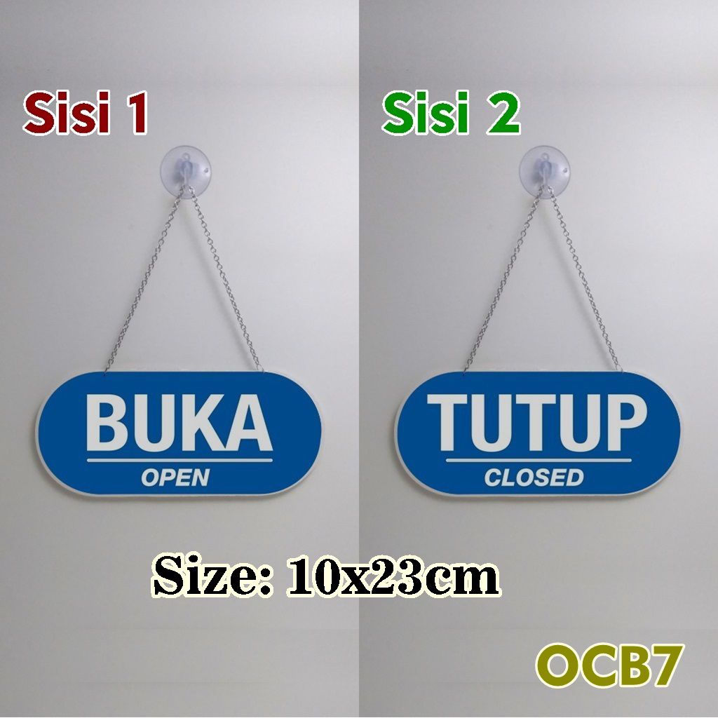 Jual Open Close Sign Label Gantung Buka Tutup Pintu Toko Oval Signage ...