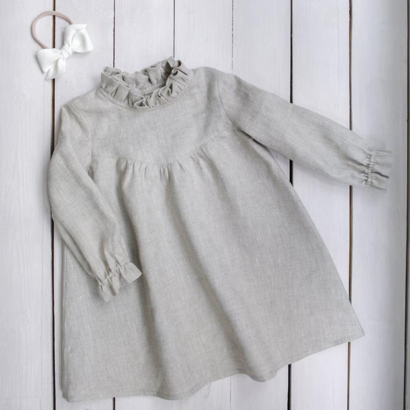 Jual TUNIK BASIC RUFFLE ANAK LINEN(TERMASUK BANDO) USIA 1-4TH | Shopee ...