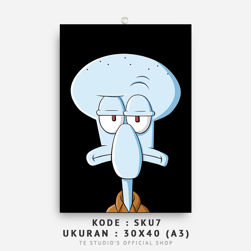 Jual Poster Lukisan Squidward Ukuran Besar A3 30x40cm Hiasan Dinding ...