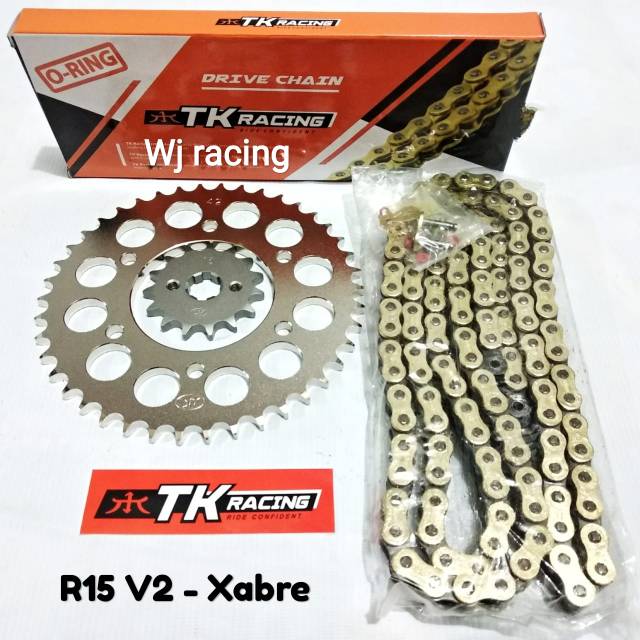 Jual Gear Set TK Racing R15 V1 V2 / Xabre Rantai O-Ring TK Racing Gold ...