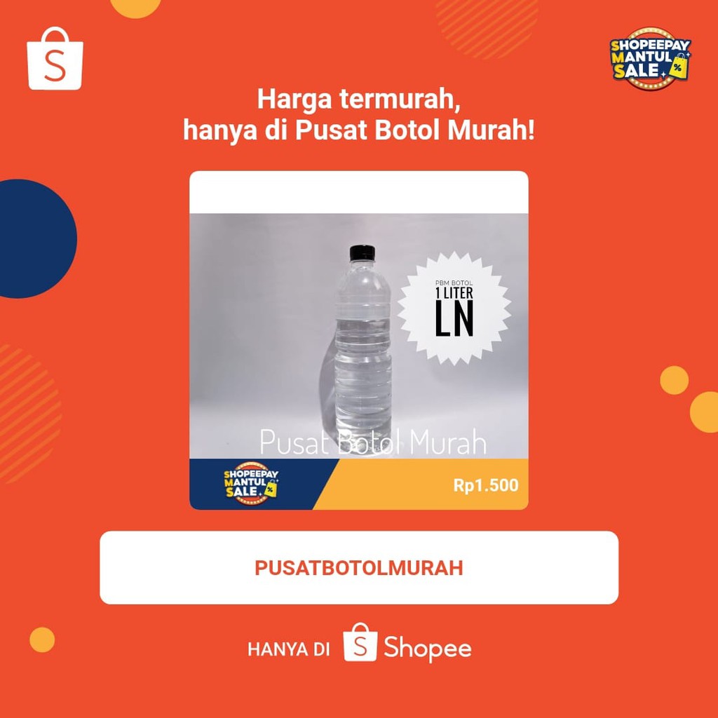 Jual Botol 1 Liter LN - Hitam / Botol Plastik 1 liter / botol kemasan ...