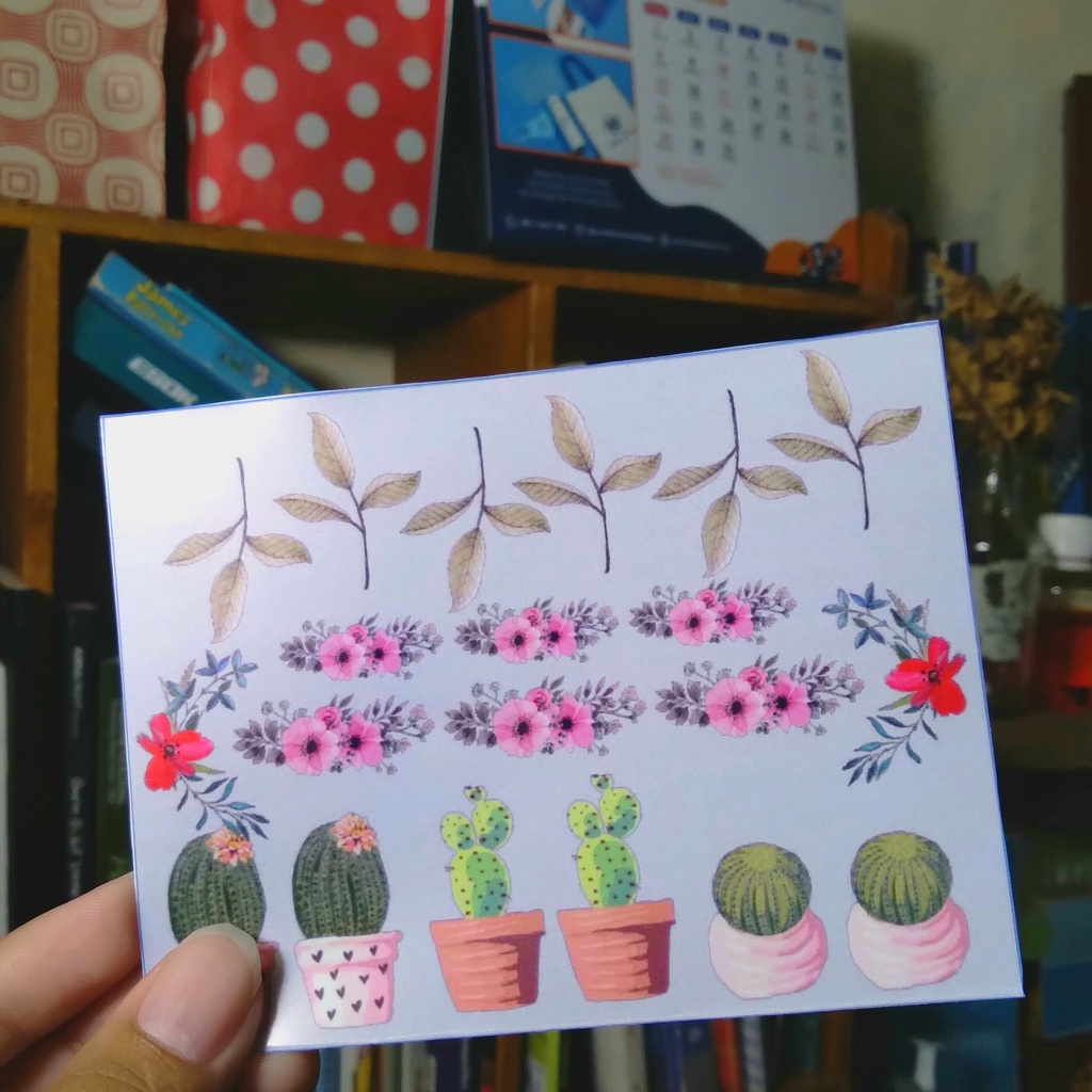 Jual Stiker Tanaman Kaktus Bunga Daun - Plant & Flower Sticker | Shopee ...