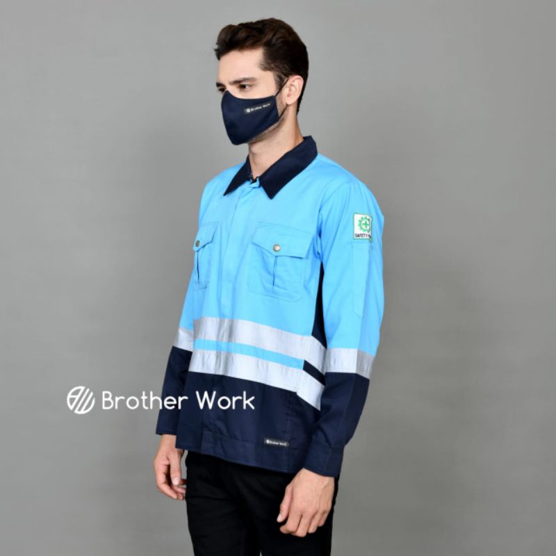 Jual wearpack safety common elite biru toska kombinasi navy terbaru ...