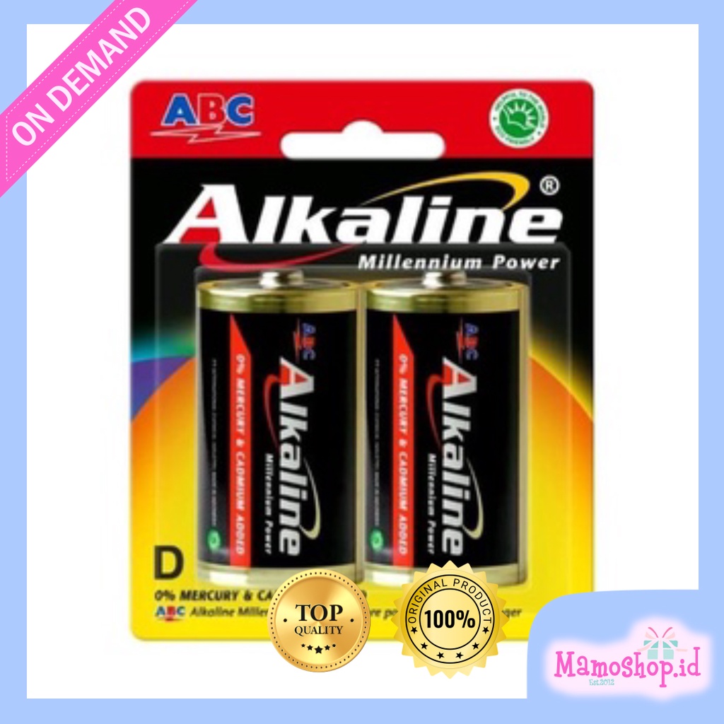 Jual Baterai Abc Alkaline Tipe D R20 isi 2 buah | Shopee Indonesia