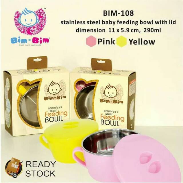 Jual Bim-108 Bim Bim Stainless Steel Feeding Bowl 290ml | Shopee Indonesia