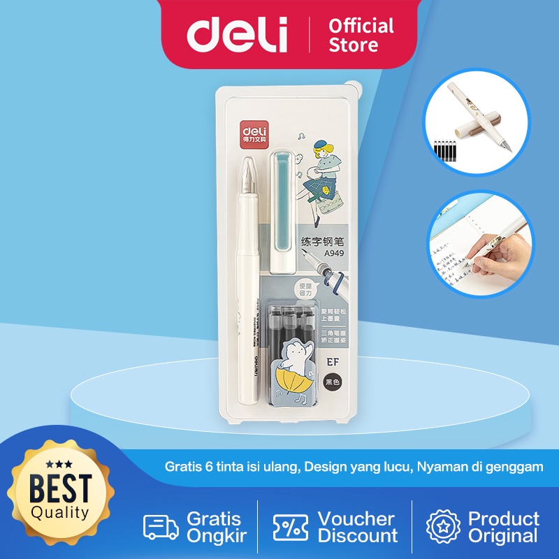 Jual Deli Fountain Pen / Pulpen Kaligrafi EF tip design lucu gratis ...