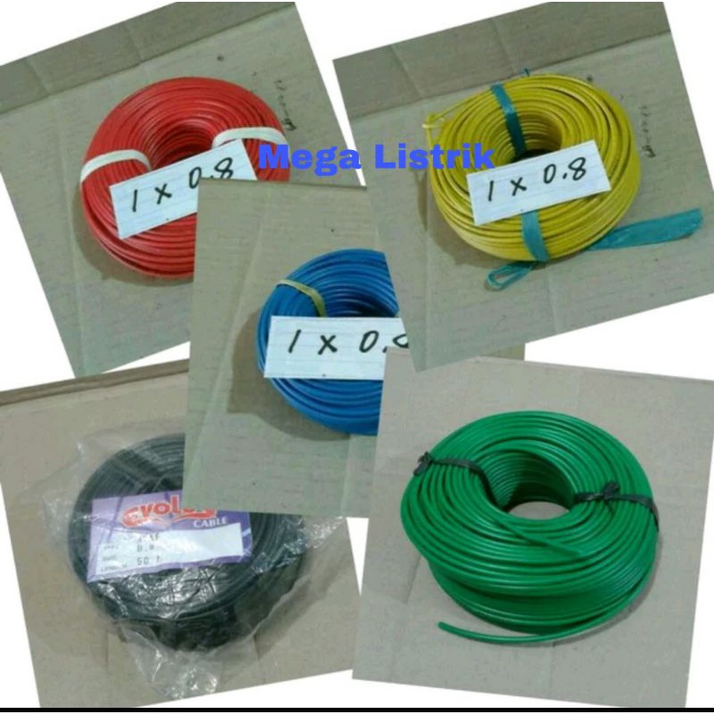 Jual kabel motor kabel kecil kabel tunggal 1x0.8 warna serabut | Shopee ...