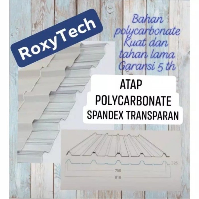 Jual Atap Polycarbonate / Spandex Transparan RoxyTech panjang 3 m ...