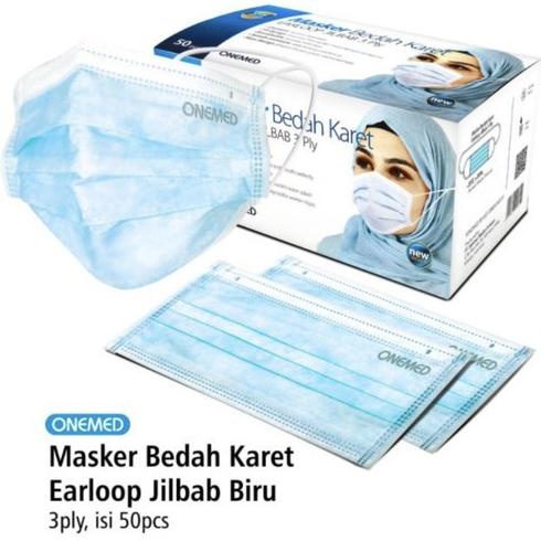 Jual Onemed Masker Jilbab Blue box 50pc 88-papamamababyshop Kualitas ...