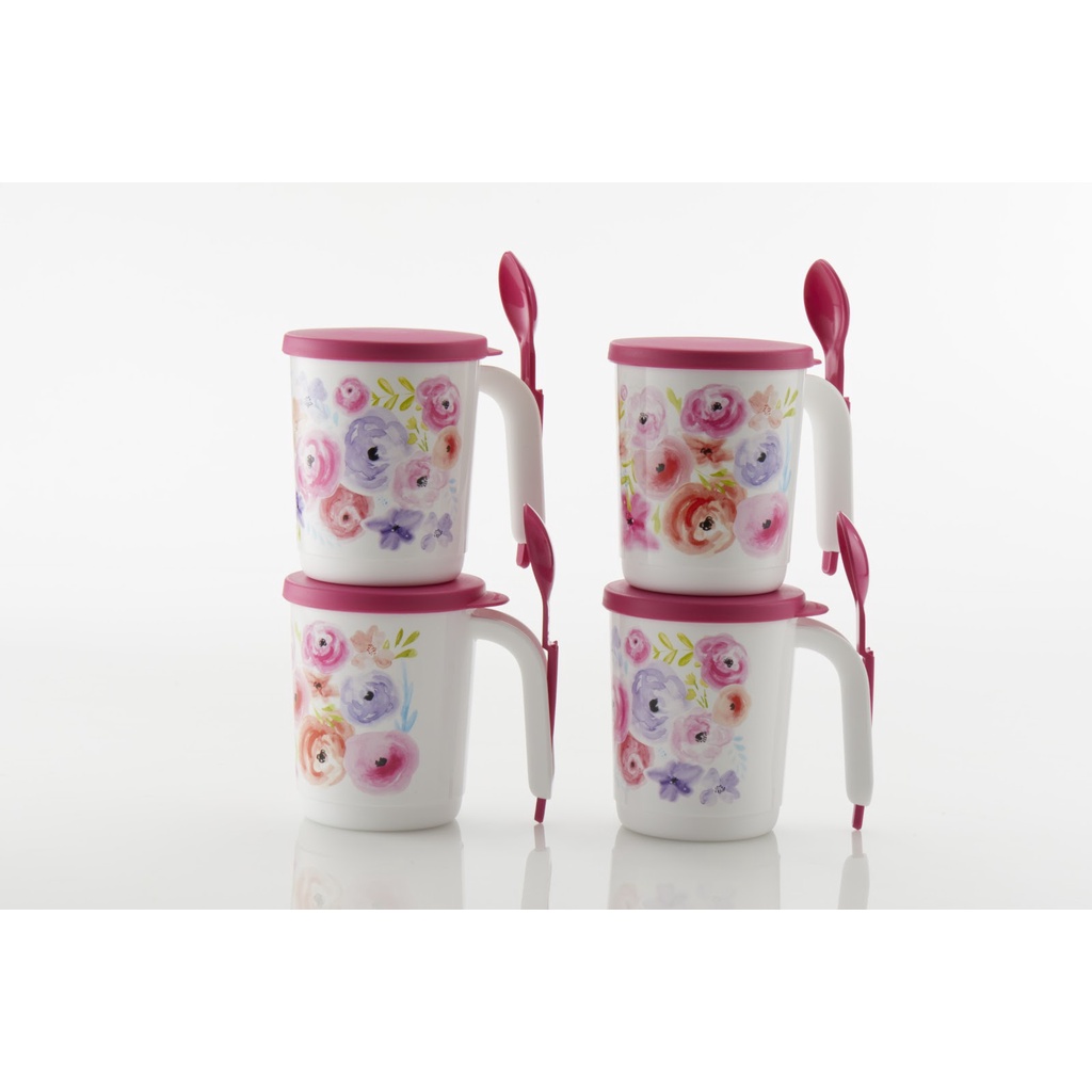 Jual 1 PC - Pretty Flower Mug 350ml Tupperware Cangkir Gelas | Shopee ...