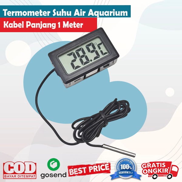 Jual Alat Cek Suhu Air Aquarium Digital Kabel 1 Meter - Termometer Air ...