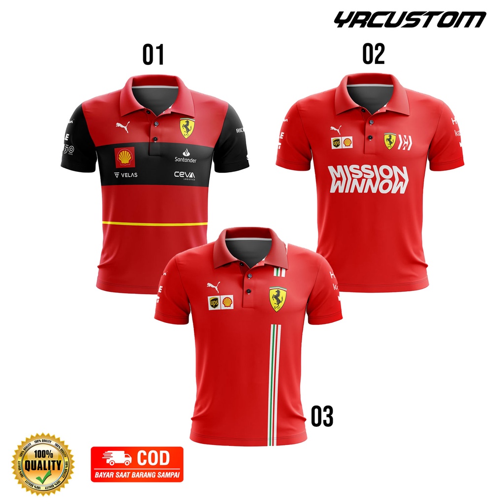 Jual Kaos Baju Jersey F1 Ferrari Team Scuderia Mission Winnow Racing ...
