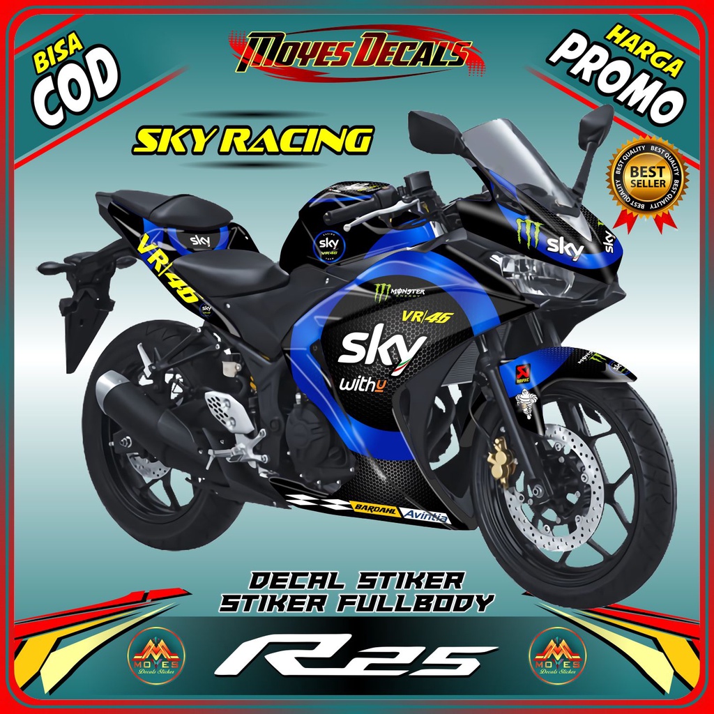 Jual Decal yamaha R25 Fullbody sky racing | Shopee Indonesia