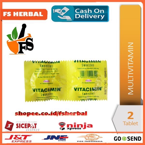 Jual Original Vitacimin Tablet Hisap Vitamin C KUNING - 2 Tablet Termurah | Shopee Indonesia