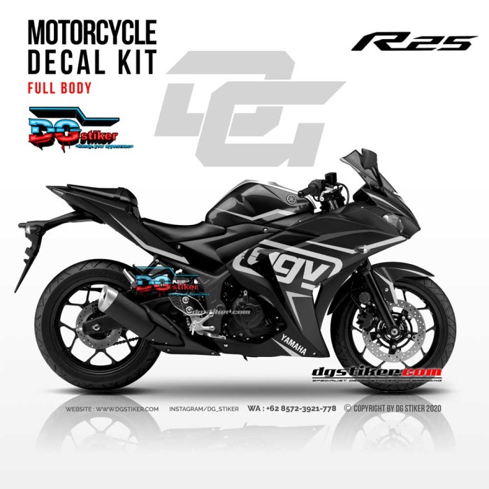 Jual decal sticker yamaha r25 Simpel motif AGV | Shopee Indonesia