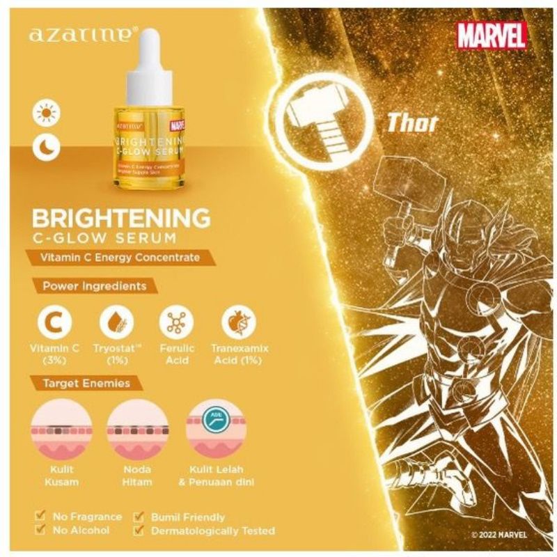 Jual AZARINE MARVEL BRIGHTENING C-GLOW SERUM 20ML | Shopee Indonesia
