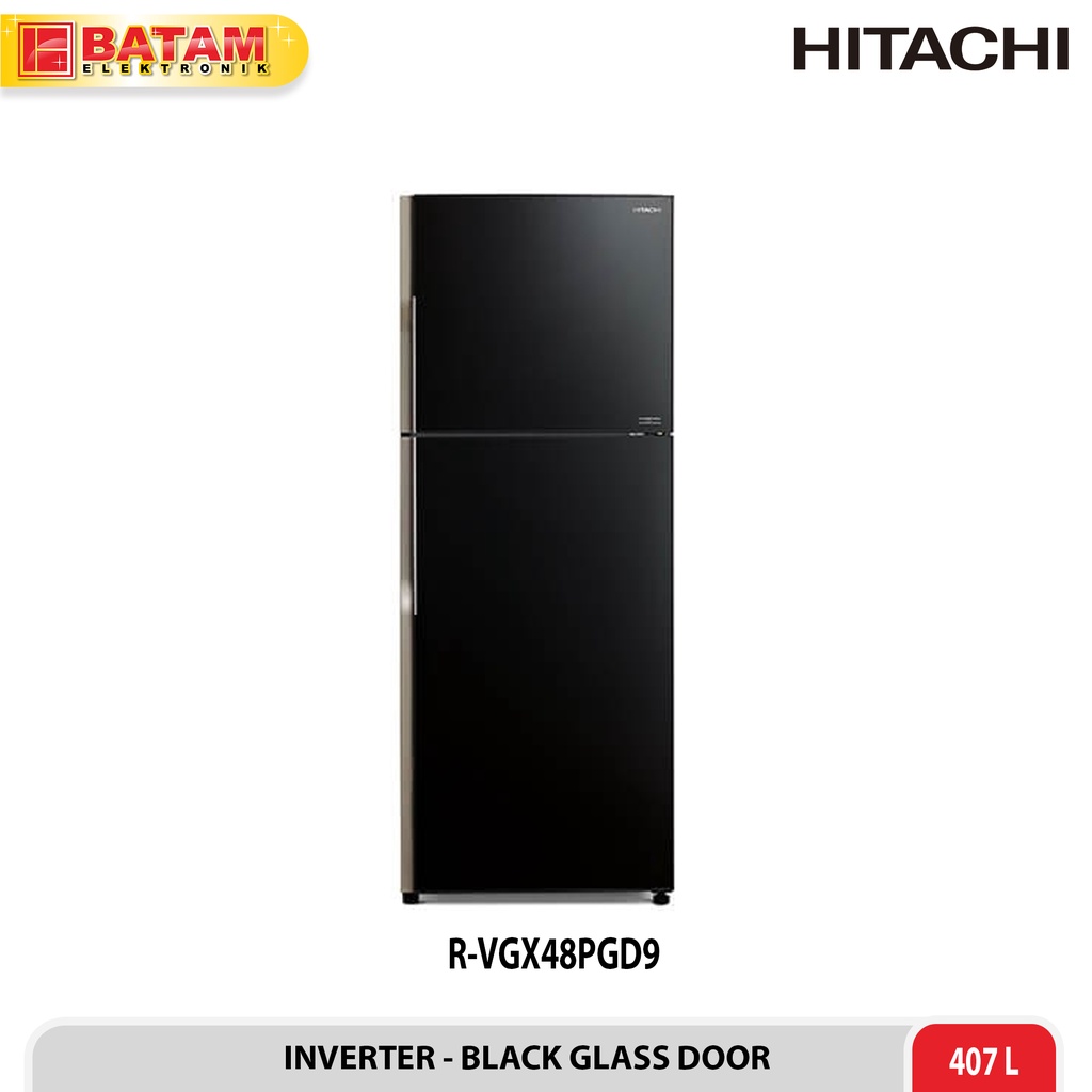 Jual HITACHI KULKAS 2 PINTU R-VGX 48 PGD9 GBK (GLASS DOOR BLACK) 365 Liter | Shopee Indonesia