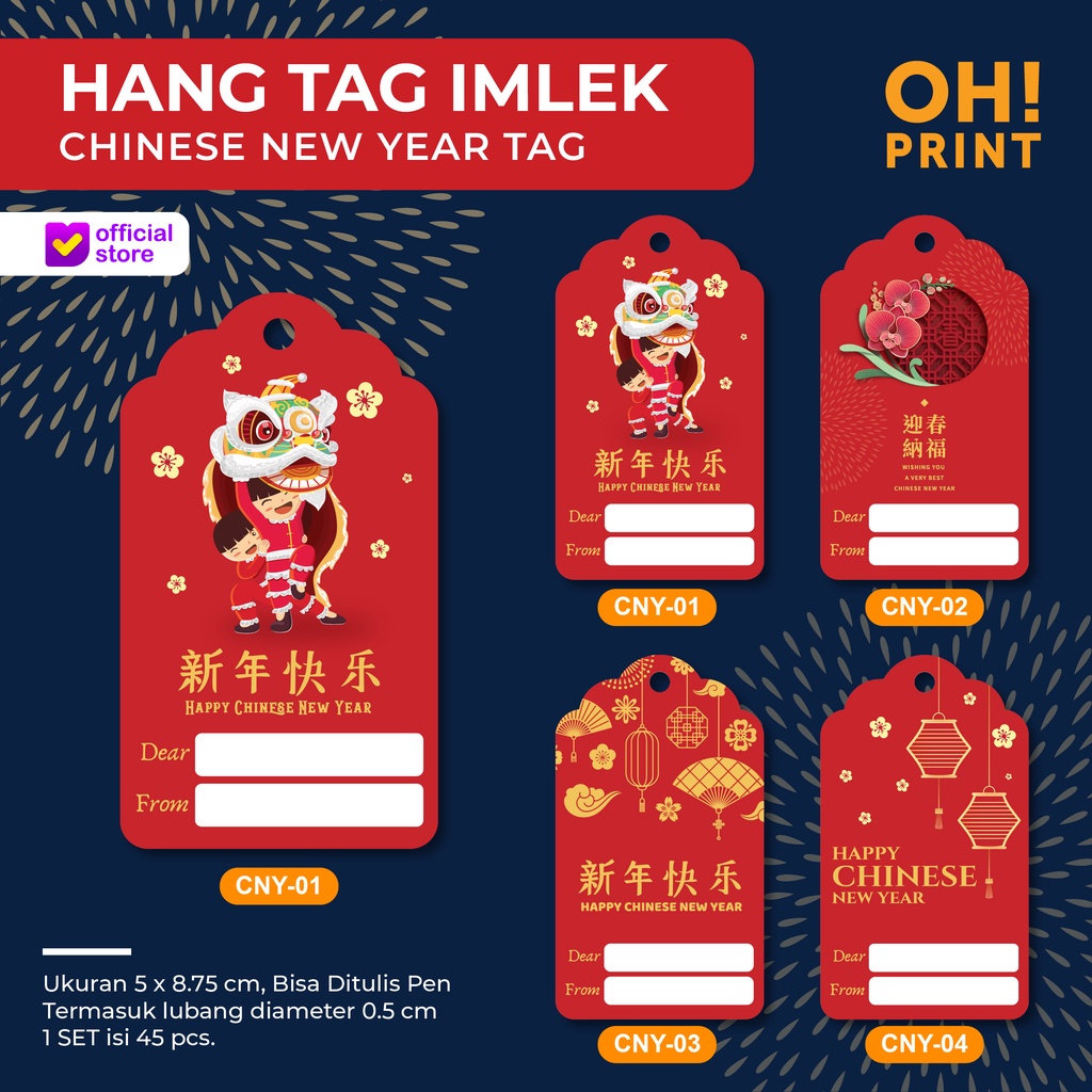 Jual Hang Tag Imlek - Hang Tag Chinese New Year - Hang Tag Label - Hang Tag Parcel - Hang Tag ...