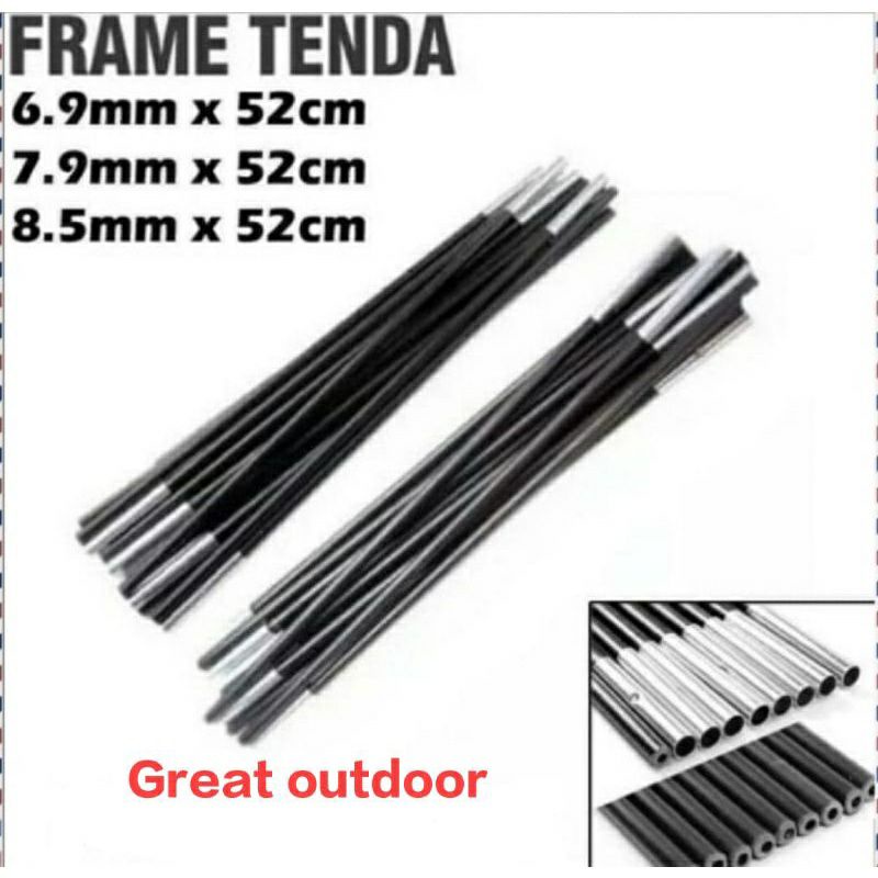 Jual Frame tenda fiber 6,9mm 7,9mm 8,5mm / kerangka tenda / tiang tenda ...